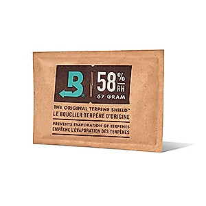 Boveda 58% Two-Way Humidity Control Pack For Storing 1 lb – Size 67 – Single – Moisture Absorber for Storage Containers – Humidifier Pack – Individually Wrapped Hydration Packet – Less Sticky