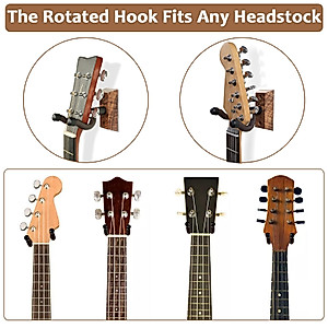 SNIGJAT Guitar Wall Mount, Hardwood Guitar Wall Hanger, 2 Pack Guitar Hanger, V-Shaped Guitar Holder Wall Mount, Guitar Accessories for Acoustic Electric Guitar Bass, Gift for Guitar Player