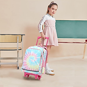 CAMTOP Rolling Backpack With Matching Lunch Bag Kids Luggage Carry On Girls Boys School Bookbags Wheeled Backpack Set