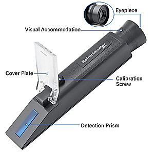 BUZHI Car Freeze Refractometer, Car Freeze Refractometer Multifunctional Auto Coolant Tester Urea Propylene Glycol Glycol Detergent Battery Liquids Test Device