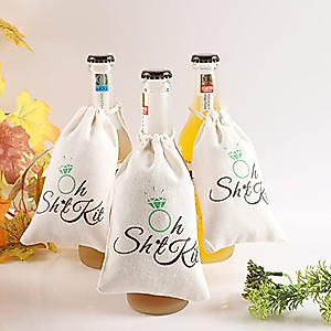 Hopttreely 20Pcs Hangover Kit Bags, Bachelorette Party Favors with Drawstring, 4X6 Bachelorette Bridal Shower Pouches for Wedding Party Supplies Decoration Green