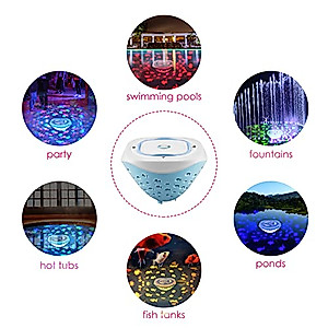 Jahy2Tech 3PCS Swimming Floating Pool Lights Underwater Pool Accessories for Outdoor Pond Garden Pool Aquarium and Bird Bath