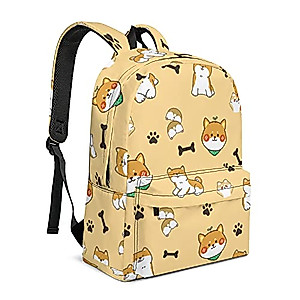 Dog Fashion Backpack Casual 17 Inch Bookbag,Cute Lightweight Daypack Laptop Backpack for Teen/Boys/Girls