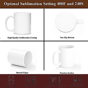 ABBSH Sublimation Mugs, Sublimation White Coffee Mugs Tazas Para Sublimacion Blank 11 OZ With Box for for Coffee, Soup, Tea, Milk, Latte, Hot Cocoa Set of 12
