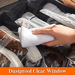 Lifewit 2 Pack Under Bed Shoe Storage Organizer, Bundle with 6 Pack 60L Clothes Storage Bags, Black