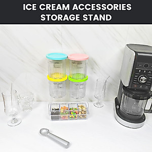 Ninja Creami Food Storage Containe, Airtight Food Storage Container Set,Acrylic Kitchen and Pantry Organization Canisters for Salted Nuts,Sugar,Chocolate Candy for ninja creami accessories