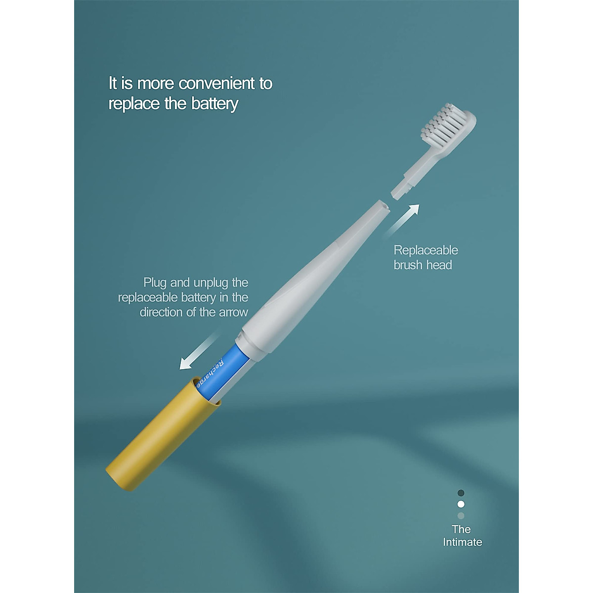 Blenpapa Battery Powered Electric Toothbrush for Kids, Sonic Toothbrush, IPX7 Waterproof, Yellow