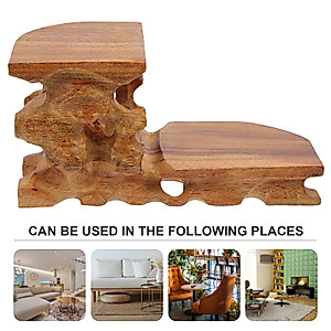 Abaodam flower pot ornament base plant trays for pots wood Planter Stands flower pot rack plant saucers wooden planter risers plant stand buddha statue wooden base Green