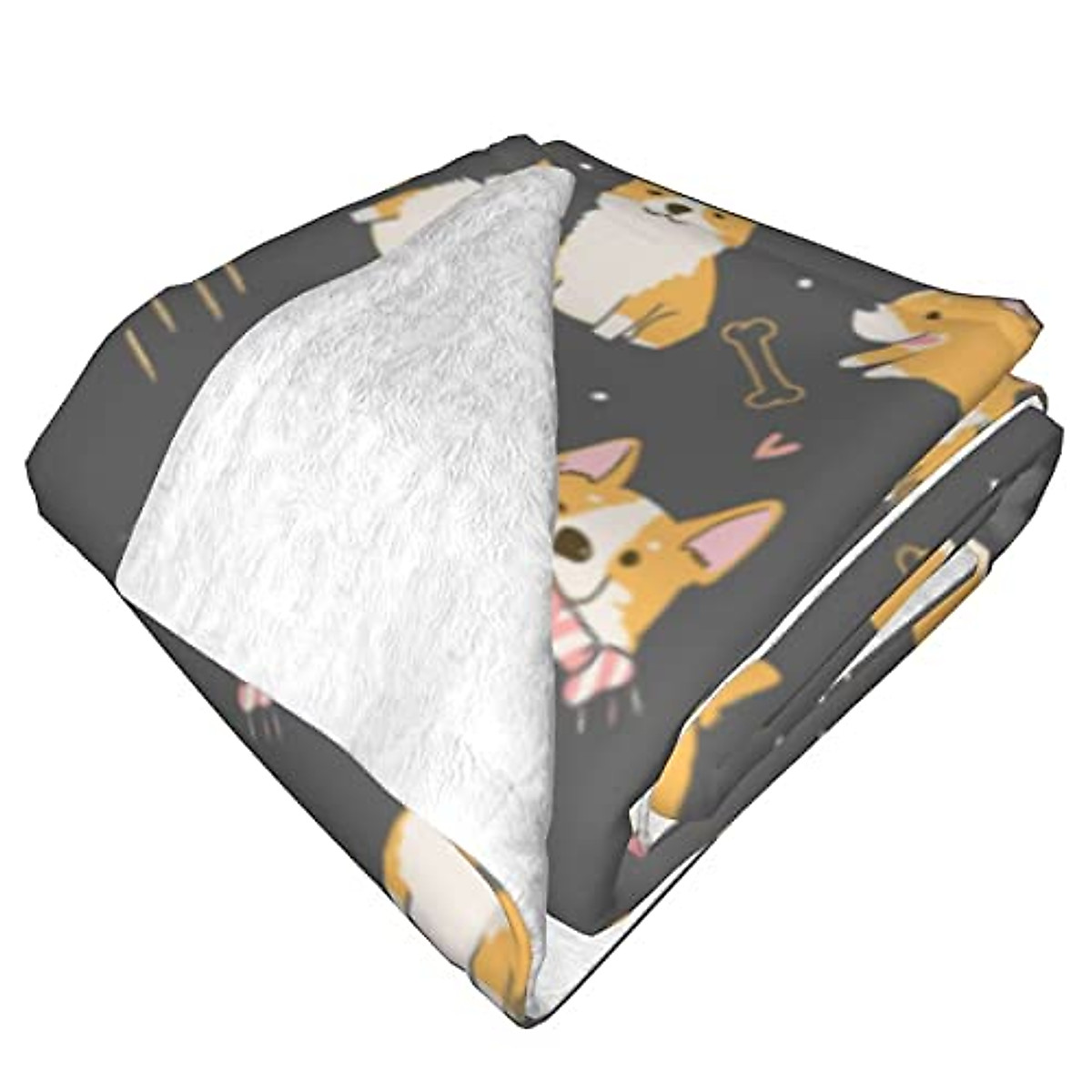 kjufbmsv Cute Corgi Throw Blanket Corgi Gifts for Corgi Lovers Blanket Lightweight Flannel Blankets for Couch Bed Living Room Adults Kids Teens Gift All Season 50"X40"