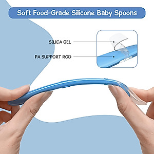Silicone Baby Bibs Baby Feeding Set 3 Pcs & 2 Pcs Baby Spoons Silicone Bibs for Baby Girl Boy Adjustable Baby Essentials Newborn Toddler Utensils Food Grade Feeding Bibs Baby Stuff Spoon Baby Gifts