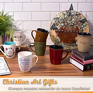 Christian Art Gifts Taza de Gres para Café y Té 14 oz Inspirational las Sagrada Escritura Taza para Hombre y Mujer: Fe - 1 Pedro 1:21 Microondas y Lavavajillas Novedad Vajilla, Rojo Paprika