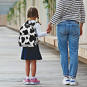 Black Cow Printed Kids Backpack for Toddlers, Kid's Backpack for Boys Girls, Kindergarten Preschool Nursery Travel Bag