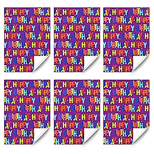 Happy Birthday Wrapping Paper For Kids Girls Boys Women Men, Purple Birthday Gift Wrapping Paper, Wrapping Paper Birthday 6 Sheets Folded Flat 20x28 Inches per Sheet