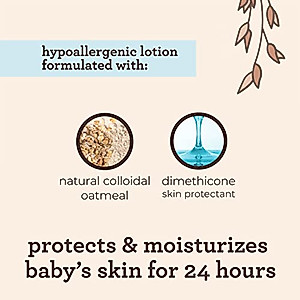 Aveeno Baby Daily Moisture Lotion for Delicate Skin with Natural Colloidal Oatmeal & Dimethicone, Hypoallergenic Moisturizing Baby Lotion, Fragrance-, Phthalate- & Paraben-Free, 8 fl. oz