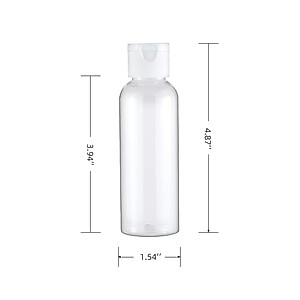 TANCANO Plastic Travel Bottles, Clear 3.4oz/100ml Empty Lotion Bottle Small Squeeze Bottle Containers with Flip Cap for Shampoo Conditioner Toiletries