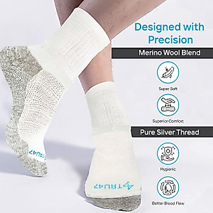 TRU47 Grounding & Earthing Products | Quarter Socks Grounding Socks | Silver Infused Socks | Breathable Socks Made With 99.99% Pure Silver Thread and Merino Wool (Medium, Quarter)