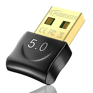 Bluetooth Adapter for PC 5.0, ALINKVITE Bluetooth Adapter for Windows 10/8.1/8/7, Bluetooth Dongle with Ultra-Range, Dual-Mode, USB Dongle for Keyboard, PC, Mobile, Headset, Printer, Speakers
