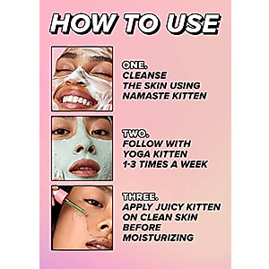 I Dew Care Heartleaf Skincare Set - Kitten My Balance On | Foam Cleanser, Wash-off Mask, Serum For Blemish Skin, With Kaolin, Heartleaf Extract, Gift, Travel Size, Korean Skincare, TSA Friendly Size