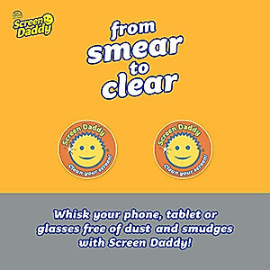 Scrub Daddy Screen Cleaning Microfiber Cloth Pads - Screen Daddy- Screen Cleaning Pads for Phone, Computer Screen, Eye Glasses, Lenses, Scratch-Free, Streak-Free, Reusable, Washable, 2ct