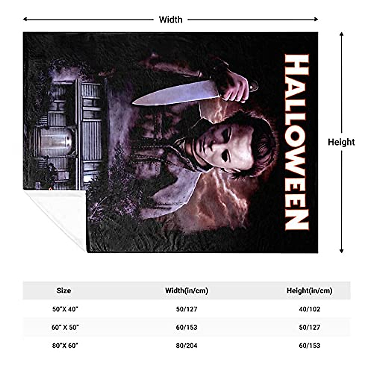 Fleece Throw Blanket for Couch Bed Lightweight Plush Fuzzy Cozy Soft Halloween Horror Movie Blankets and Throws (50"x40")