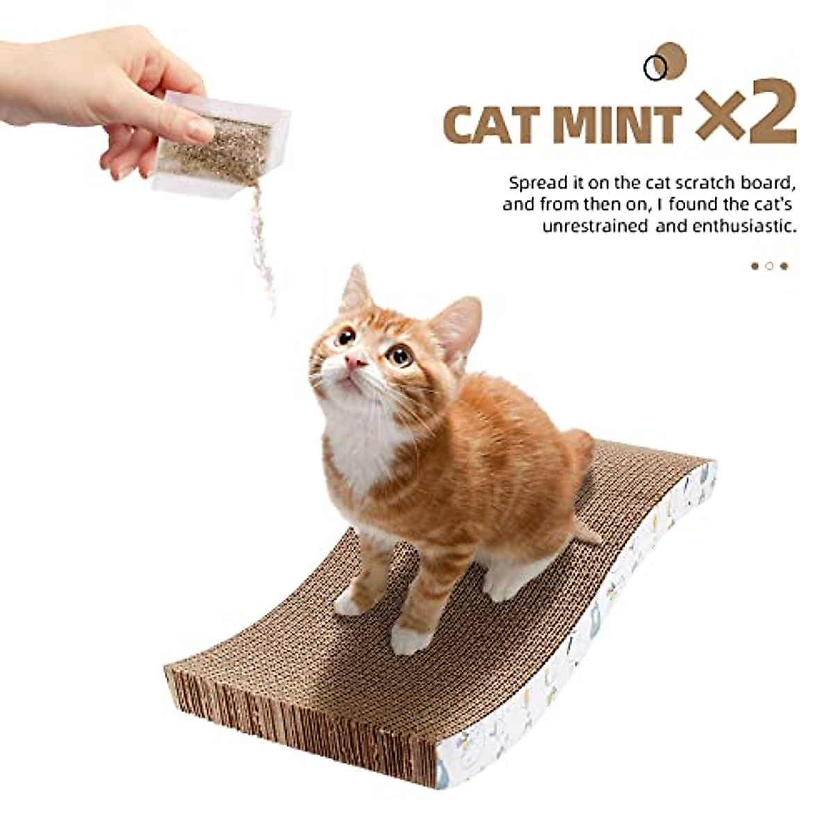 Cardboard Scratcher Pad, 2 Pcs Cat Scratchers for Indoor Cats Grinding Claw and Tooth Board Cat Scratcher Cardboard Cat Scratching Board