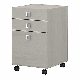 Office by kathy ireland KI60201-03 Echo 3-Drawer Mobile File Cabinet, Letter, Gray Sand, 16-Inch