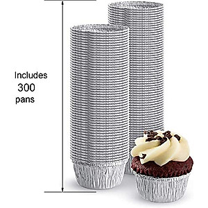 300PCS Aluminum Foil Ramekin, Disposable Ramekins 4 Oz Aluminum Cupcake with Aluminum Foil Baking Standard Size Perfect for Souffle & Creme Brulee Baking Cups Foil Baking Cups