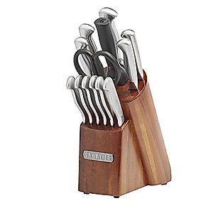 Sabatier 14-Piece Stainless Steel Hollow Handle Knife Block Set, Acacia