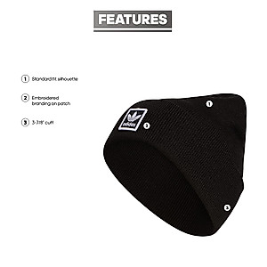 adidas Originals Tall Utility Cuff Beanie, Black 2, One Size