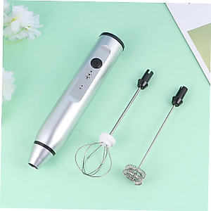 SHOWERORO Rechargeable Maker Whisk Stirrer Handheld Blender 3-speed Beater Silver