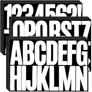 Bemeol 30 Sheets Large Letter Sickers 3 inch Vinyl Letter Alphabet Number Stickers for Bulletin Board Classroom Mailbox Window Door Home Decor(White)