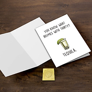 GYYsweetus Funny Tequila 30th Birthday Card, Hilarious 30 Year Old Birthday Gift for Him Her, Turning Thirty Bday Card for Sister Brother Coworker Best Friend