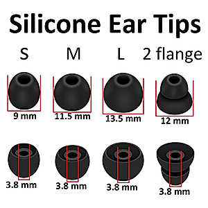 A-Focus 【Ear Tips & Hooks Kit】 Compatible with Beats Studio Buds/Fit Pro【 Memory Foam & Silicone 】, Soft Comfortable Noise Reduce Earbuds Wingtip Gel Compatible with Beats Flex, 21423H Black