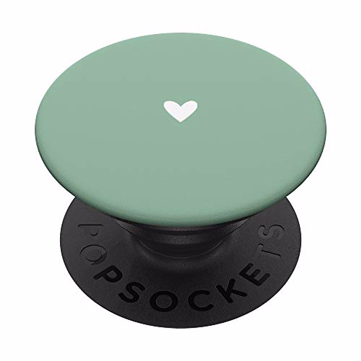Cute Hand Drawn White Minimalist Heart Phone-12 Mint-Green PopSockets PopGrip: Swappable Grip for Phones & Tablets