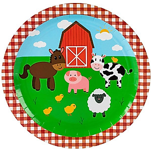 80-Pack Farm Birthday Party Supplies, Farmhouse Plates (9 in)