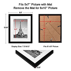 upsimples 10 Pack 8x10 Frame and 10 Pack 5x7 Picture Frame, Black