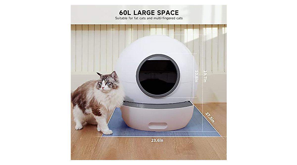 ELS PET Self Cleaning Cat Litter Box - No Scooping, Smart APP
