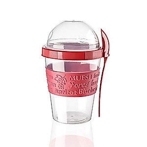 Take 'n' Go 600ml | Yoghurt Pot | Granola Pot | Muesli Pot | Cereal Pot | Premium Pot with Spoon and Spoon Holder (BPA Free/Leakproof/Dishwasher Safe)
