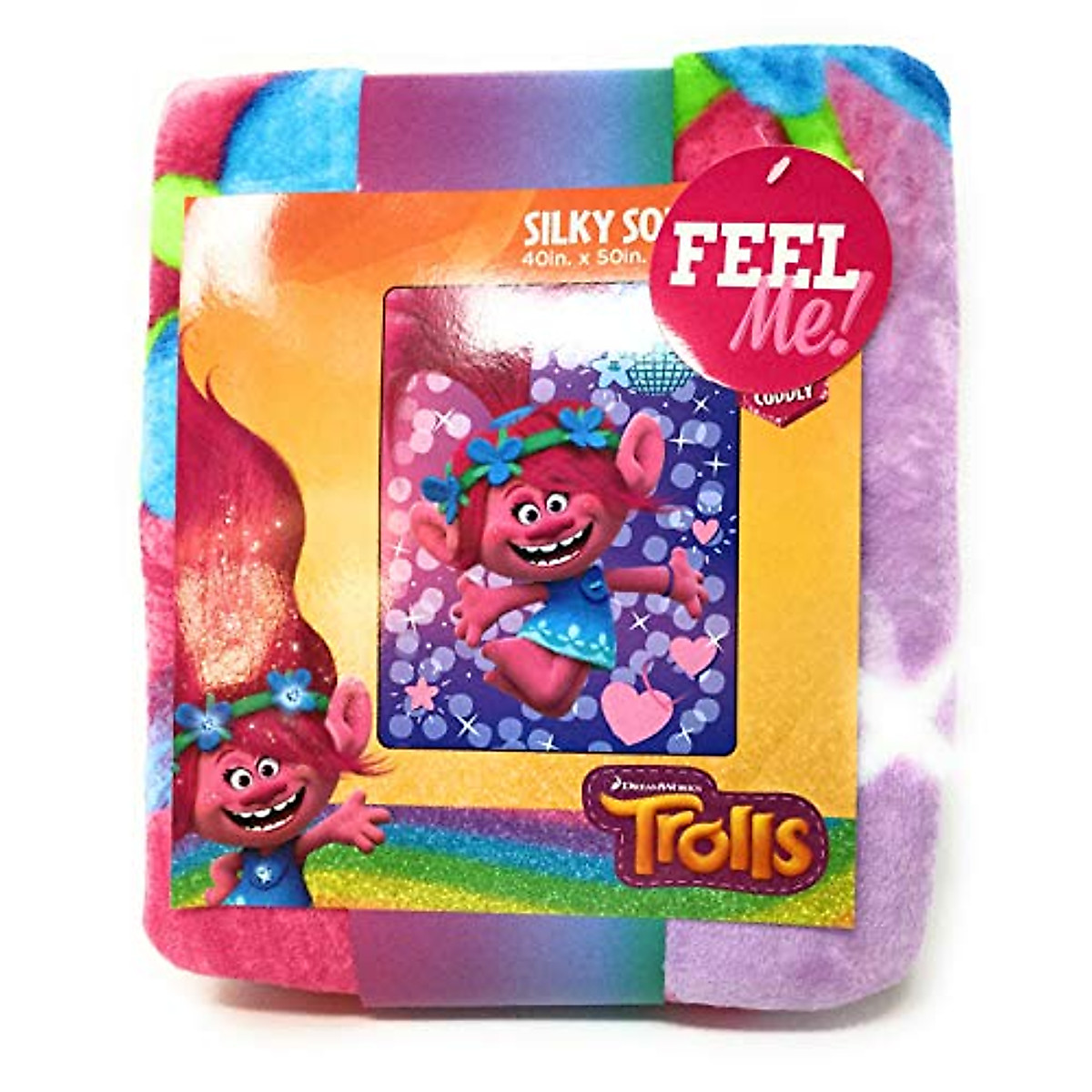 DreamWorks Silky Soft Throw Blanket Trolls Bright Star 40IN X 50IN