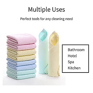 Baymonkay Luxury Washcloths, Face Towels, and Hand Towels - 16-Piece Set - Ultra Soft and Absorbent Fingertip Towels - Multicolor - 11.5'' x 11.5''