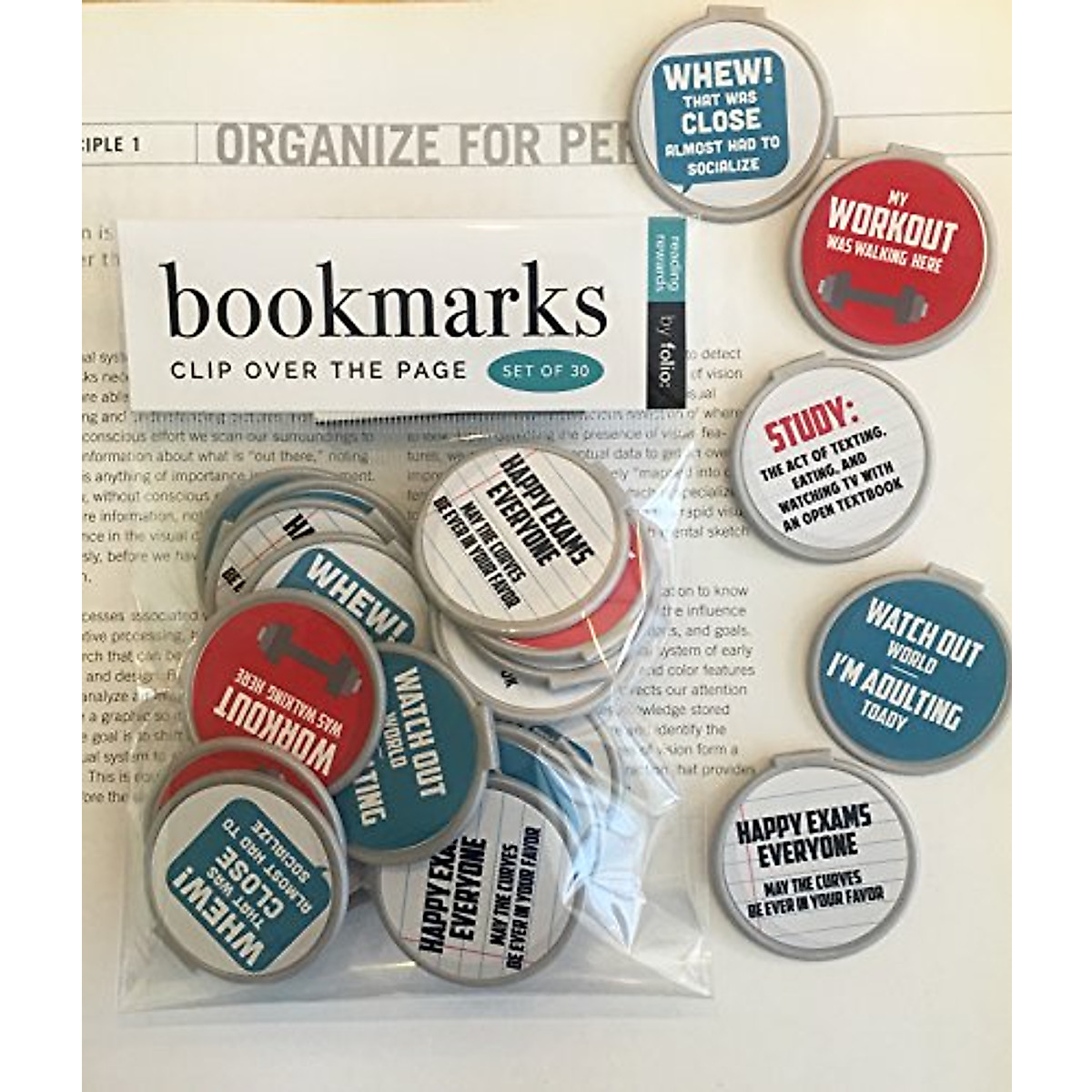 Folio Set of 30 - Motivational and Inspirational Bookmarks for Teen Girls Boys Students. Perfect for Gifts - School Student Incentives – Reading incentives - Motivational Gifts