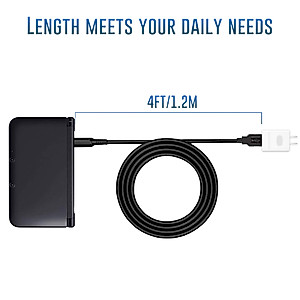 3DS USB Charger Cable, AC Power Adapter Charger Cable Cord for Nintendo New 3DS XL/New 3DS /3DS XL /3DS /New 2DS XL/New 2DS /2DS XL /2DS/ Dsi/DSi XL Black… (1 PCS)