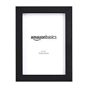 Amazon Basics Photo Picture Frame - 5" x 7", Black - Pack of 2