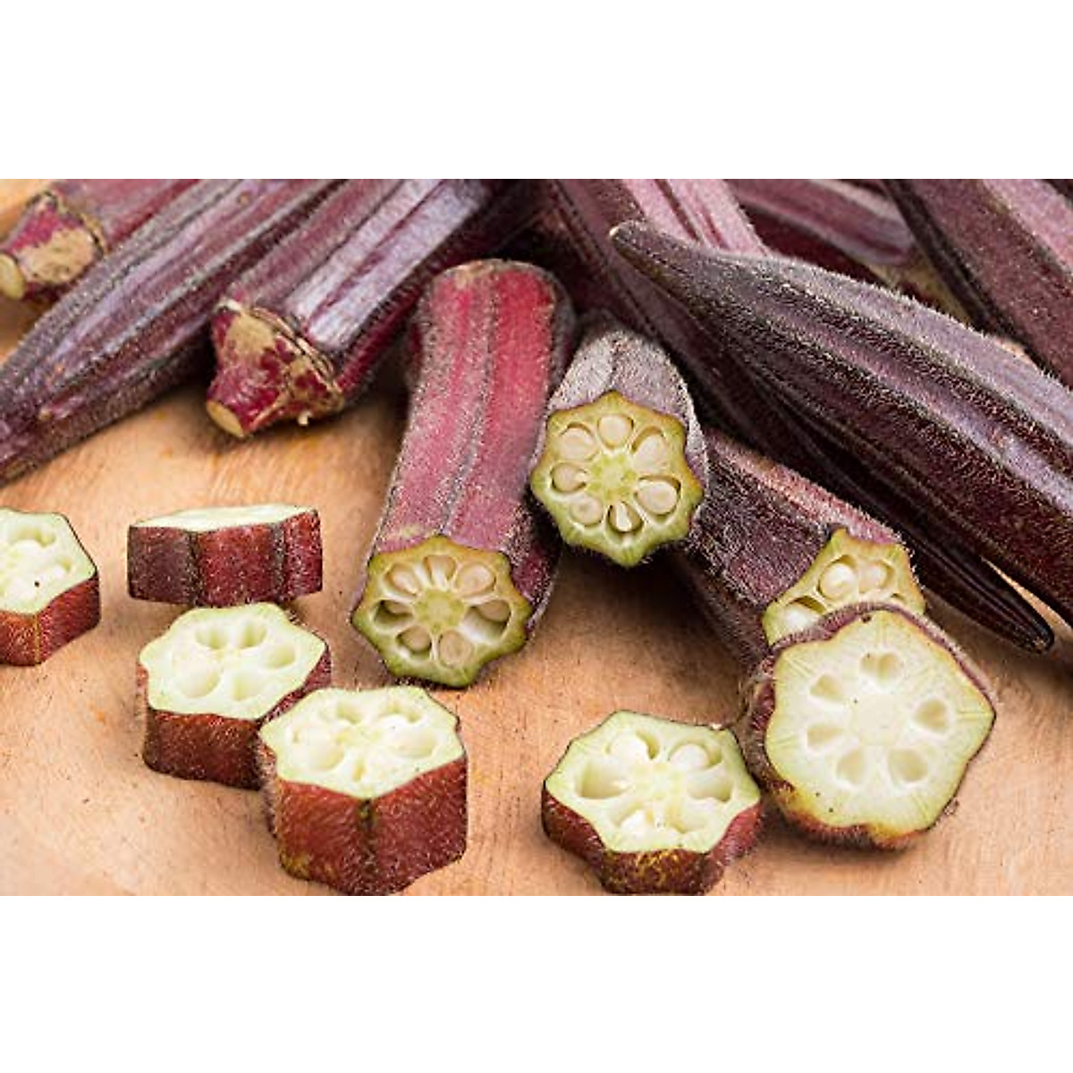 Red Burgundy Okra Seeds for Planting, 100+ Heirloom Seeds Per Packet, (Isla's Garden Seeds), Non GMO Seeds, Botanical Name: Abelmoschus esculentus, Great Home Garden Gift