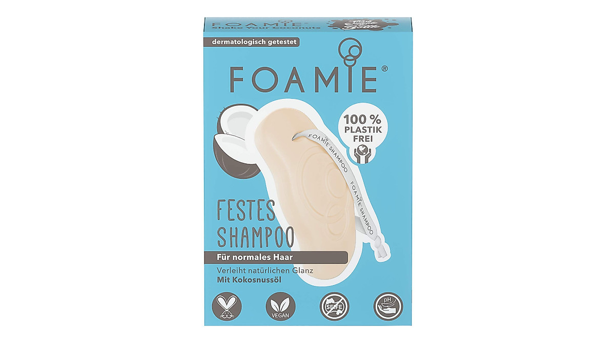 Foamie Vegan Solid Shampoo for Normal Hair & Curls - Eco-Friendly Shine