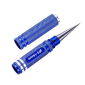 AllinRC RC Body Reamer Hole Puncher, Curved Scissors & Straight Scissor RC Car Body Mounting 3pc Combo Set,0-14mm Hole (Blue)