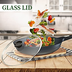 Diricho 8" Nonstick Frying Pan, 8/10/11 inch Non Stick Egg Pans Omelet Skillet with Removable Handle, Oven and Dishwasher Safe, Induction Compatible, Healthy Cooking Cookware, PFOA Free