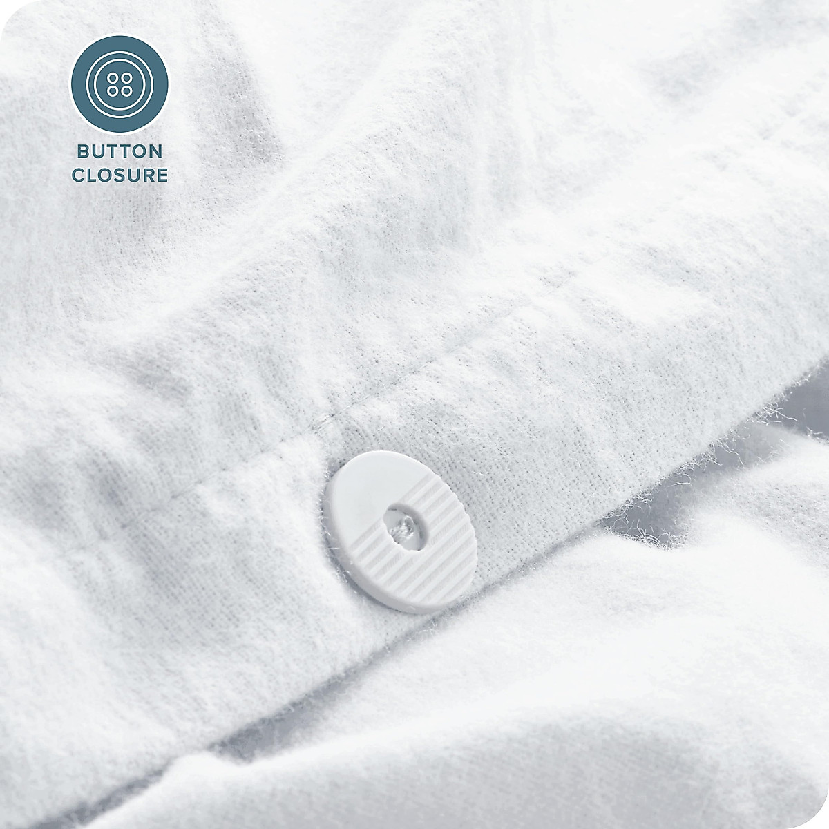 Bare Home Flannel Duvet Cover Set - Twin/Twin Extra Long - 100% Cotton, Velvety Soft Heavyweight Premium Flannel, Double Brushed - Includes Sham Pillow Covers (Twin/Twin XL, White)