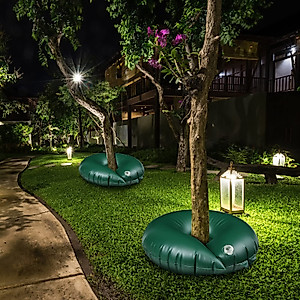 Tree Watering Ring Tree Watering Bag Slow Release PVC Drip Irrigation Water Pouch Automatic Drip System for Planting Gardening Trees and Shrubs, Green (4 Pack, 10 Gallon)