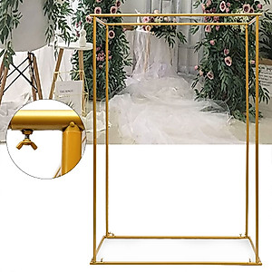 Backdrop Stand, Balloon Arch Kit, Gold Metal Wedding Welcome Arch Stand Display Stand, 44.88×23.62×70.86 Inch Square Halloween Balloon Arch, Fit for Wedding Birthday Party Christmas Decorations